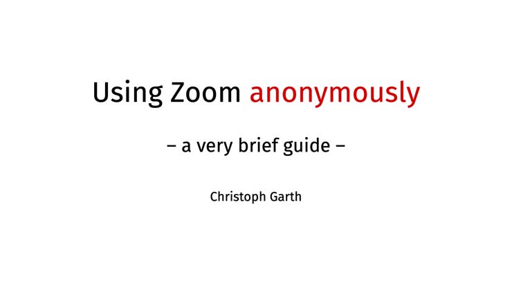 Using Zoom anonymously