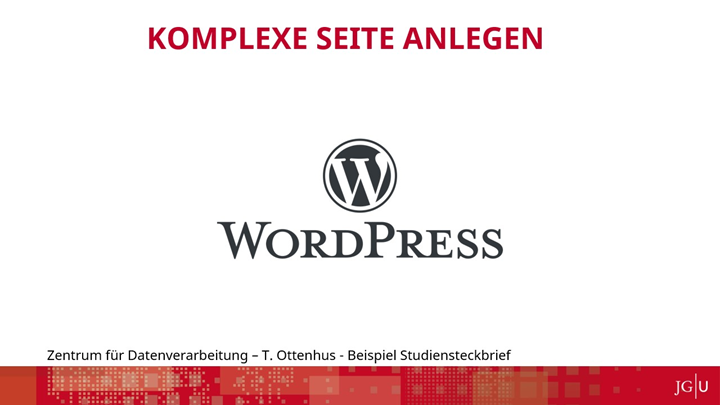WordPress komplexe Seite anlegen